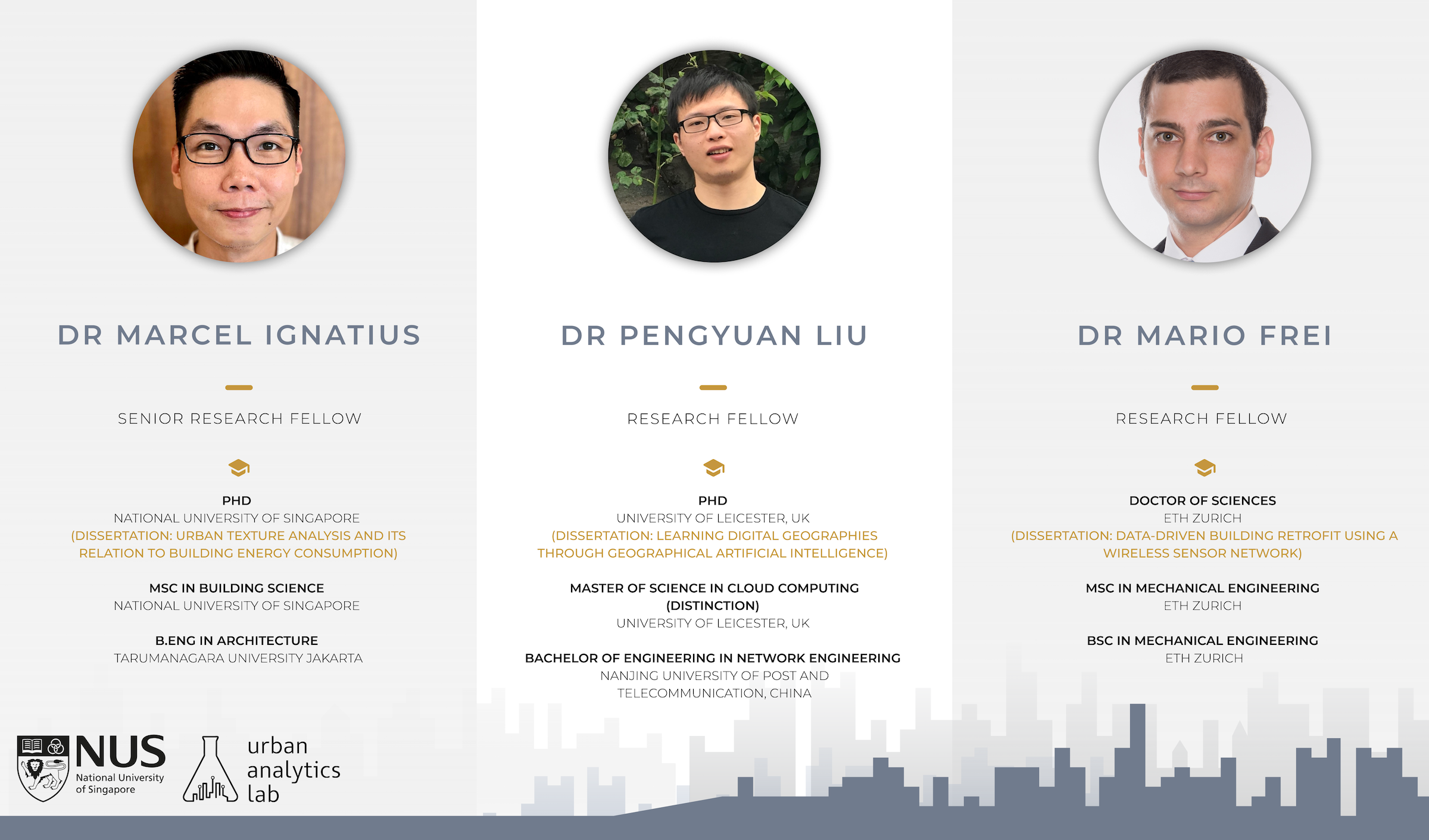 Welcome to our three new research fellows | Urban Analytics Lab | Singapore