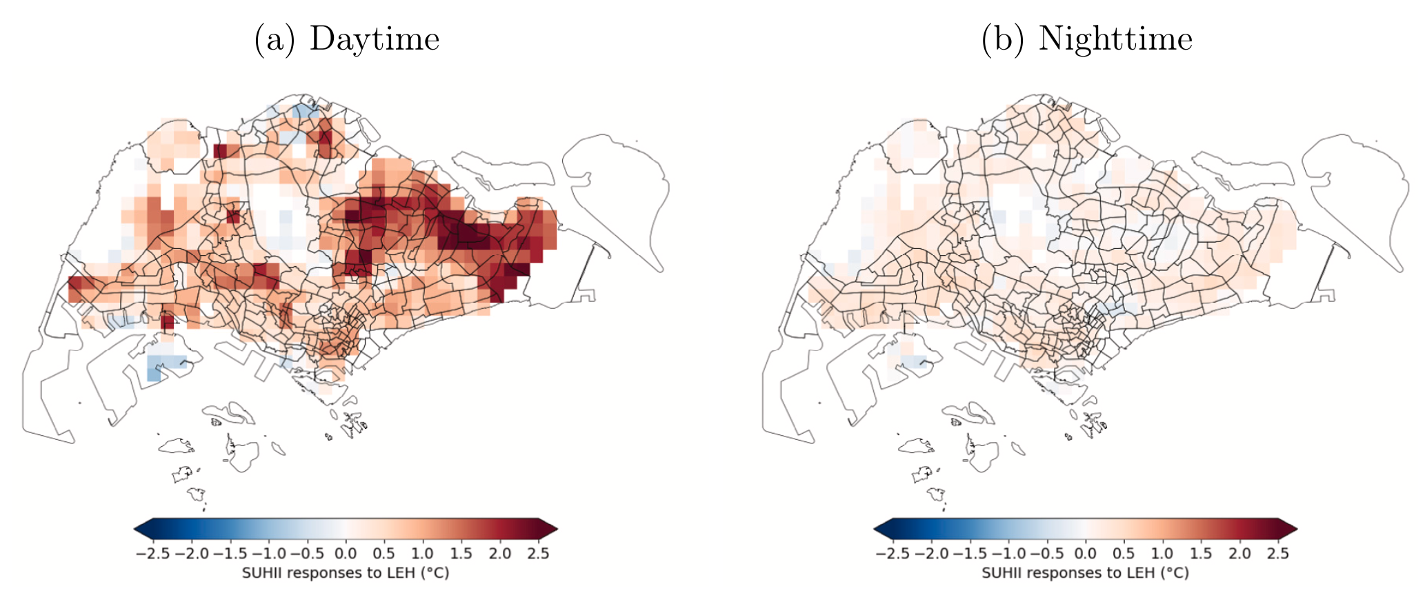 Drivers of day-night intra-surface urban heat island variations under ...